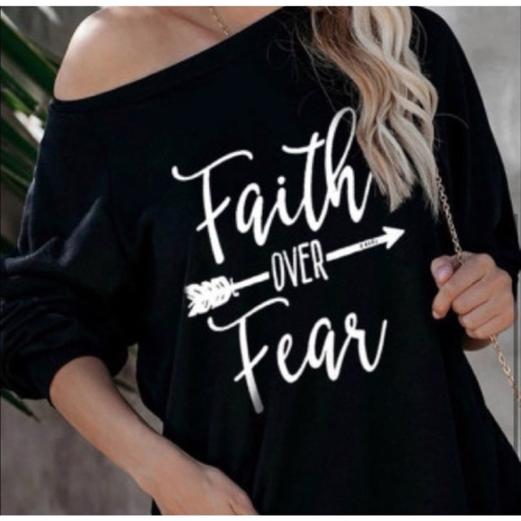Sweaters | Faith Over Fear Relaxed Fit Sweatshirt | Poshmark